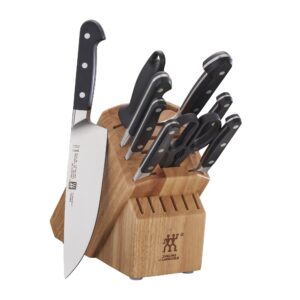 zwilling pro 10-pc knife block set - natural