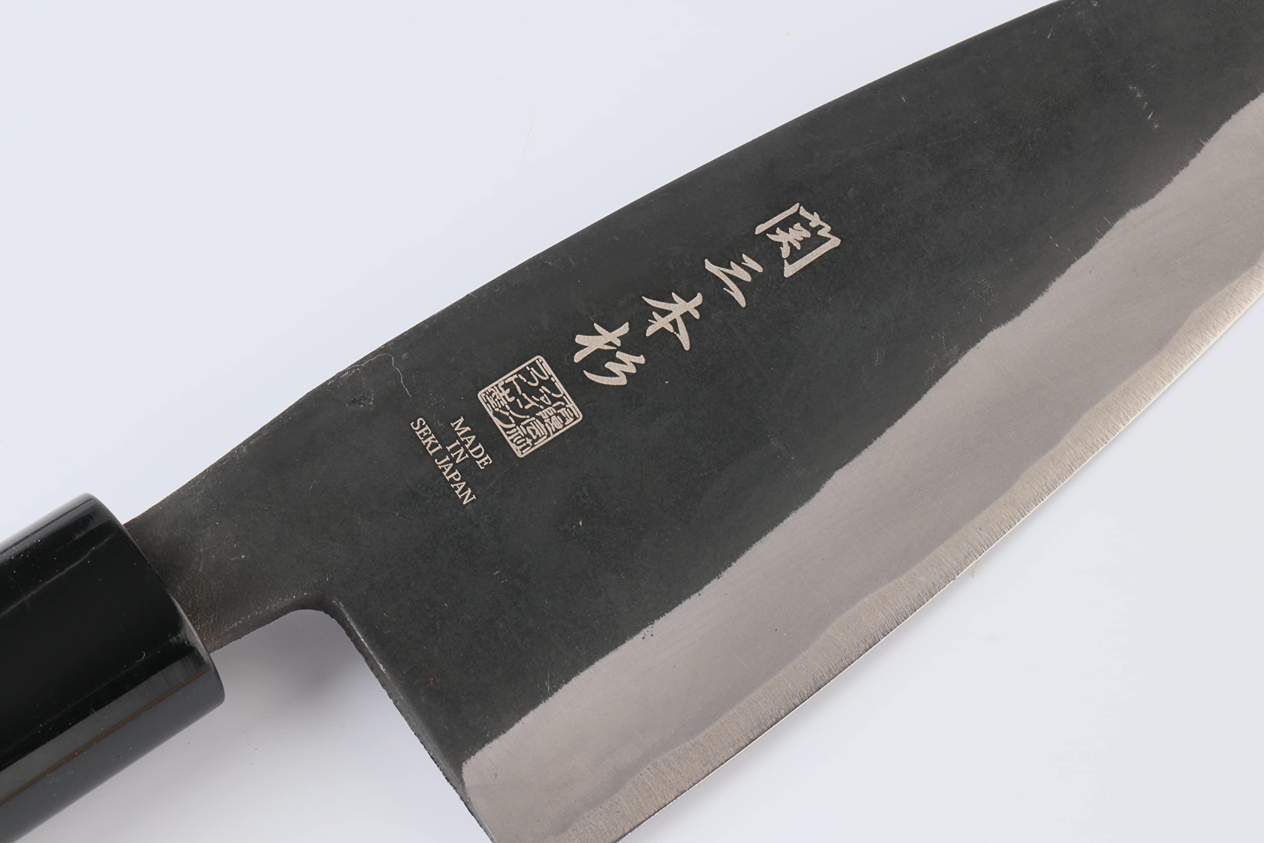 Seki Sanbonsugi Japanese Utility Chef Kitchen Knife, KUROUCHI Carbon Tool Steel Deba Knife, Shiraki Wooden Handle, 150 mm (5.9 in), Made in Seki Japan