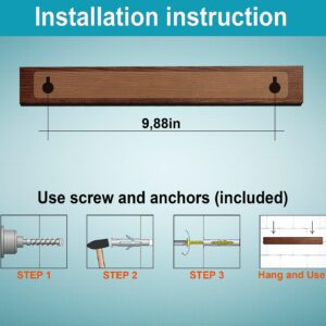 Simple Useful 12 Inch Magnetic Knife Holder for Wall - Knife Magnetic Strip - Magnetic Knife Holder - Magnetic Knife Strip - Knife Magnet, Brown