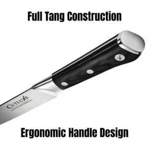 Cutluxe Santoku & Utility Knife Set – Forged High Carbon German Steel – Full Tang & Razor Sharp – Ergonomic Handle Design – Artisan Series