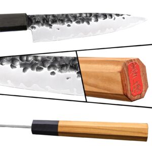 Ink Plums 5.7 Inch Paring Knife For Kitchen,Utility Knife,Sharp High Carbon Stainless Steel Fruit Knife With Olivewood Handle,Handcrafted Peeling Knife, Fruit Knife