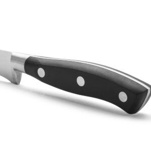 ARCOS Slicing Knife / Ham Knife 12 Inch Nitrum Stainless Steel and 300 mm blade. Ergonomic Polyoxymethylene POM Handle.Series Riviera. Elegant design, along with the comfort of its handle. Color Black