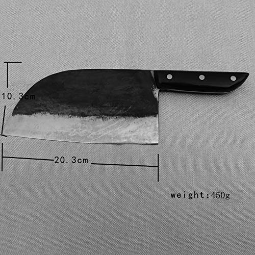 LICAIDAO Handmade Forging Kitchen Chef Knife Meat Cleaver Butcher Knife Vegetable Cutter with High Carbon Clad Steel (Black handle)