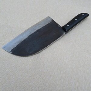 LICAIDAO Handmade Forging Kitchen Chef Knife Meat Cleaver Butcher Knife Vegetable Cutter with High Carbon Clad Steel (Black handle)