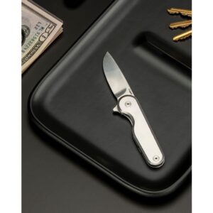 Craighill Rook Knife - Distilled Design Full-Metal Pocket Knife, Slim Profile, Durable Craftsmanship, Folding Drop Point Blade, EDC Essential, 2.2 oz - Stainless Steel