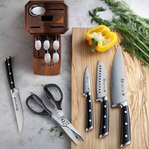 cangshan s series 1023961 german steel forged 12-piece knife block set, acacia