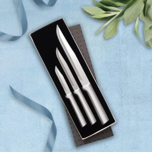 RADA Housewarming Knife Gift Set – 3 Piece Stainless Steel Knives With Knife Sharpener