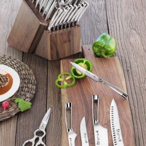 Cangshan N1 Series 1022377 23-Piece German Steel Forged Knife Block Set, Walnut Block