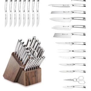 Cangshan N1 Series 1022377 23-Piece German Steel Forged Knife Block Set, Walnut Block