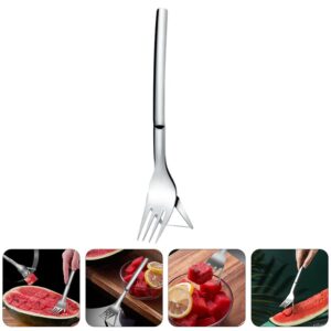 DOITOOL 2PCS Watermelon Slicer Cutters, 2 in 1 Watermelon Fork Slicers, Summer Watermelon Fruit Cutting Fork, Stainless Steel Fruit Forks Slicer Knife for Family Parties Camping