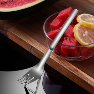 DOITOOL 2PCS Watermelon Slicer Cutters, 2 in 1 Watermelon Fork Slicers, Summer Watermelon Fruit Cutting Fork, Stainless Steel Fruit Forks Slicer Knife for Family Parties Camping