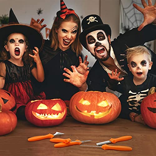 AmuseNd Halloween Pumpkin Carving kit, 7 Piece Professional Pumpkin Cutting Stainless Steel Carving Tools with Carrying Bag