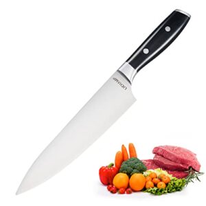 lichamp chef knife, 8 inches chefs knife with professional forged stainless steel blade and riveted handle