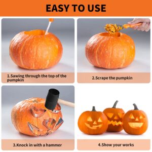 choxila Pumpkin Carving Kit, 13-Pack Halloween Pumpkin Carving Stencils Metal with Hammer, Premium Stainless Steel Pumpkin Knife Tools for Halloween Decoration