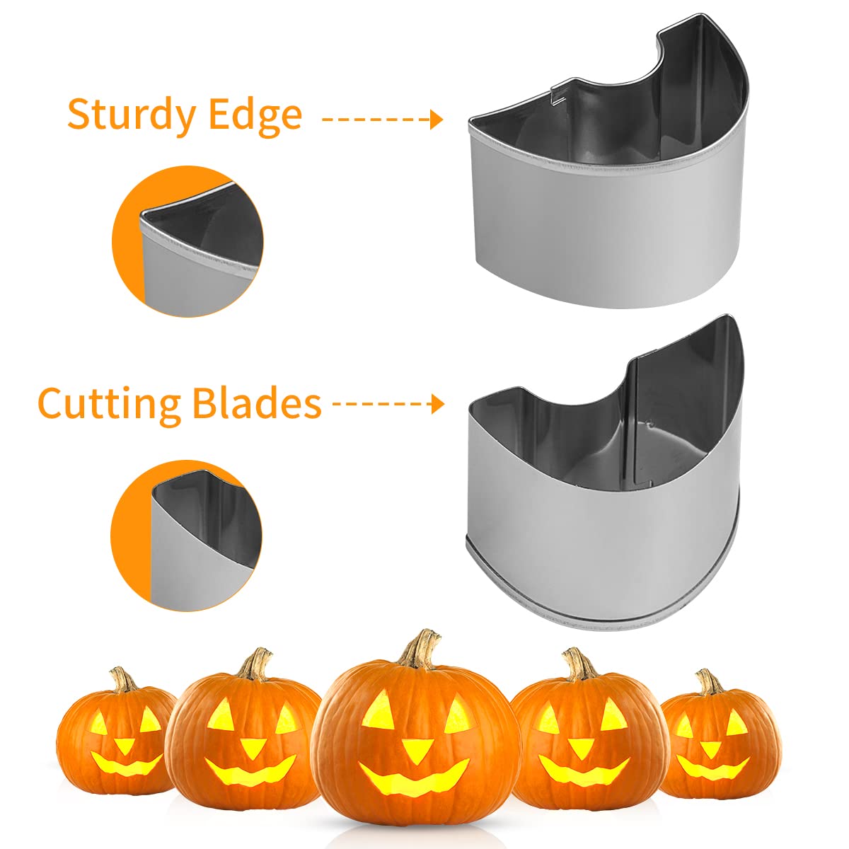 choxila Pumpkin Carving Kit, 13-Pack Halloween Pumpkin Carving Stencils Metal with Hammer, Premium Stainless Steel Pumpkin Knife Tools for Halloween Decoration