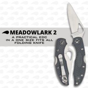 Spyderco Byrd Meadowlark 2 Lightweight Knife with 2.90" Stainless Steel Blade and Gray Non-Slip FRN Handle - PlainEdge - BY04PGY2