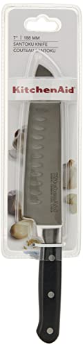 KitchenAid KKFTR7SKOB Classic Forged Series Triple Rivet Santoku Knife, Onyx Black, 7"