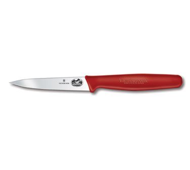 Culinary Depot Victorinox 2-Piece Set of 3.25 Inch Swiss Classic Paring Knives with Straight Edge, Spear Point, 3.25", Red & White