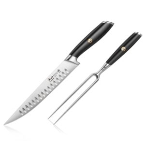 cangshan l series 1026955 german steel forged 2-piece carving set, black