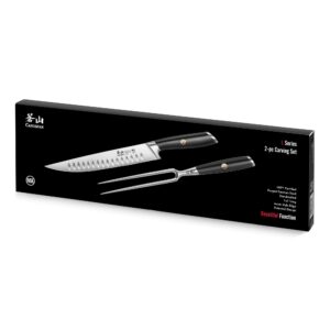 Cangshan L Series 1026955 German Steel Forged 2-Piece Carving Set, Black