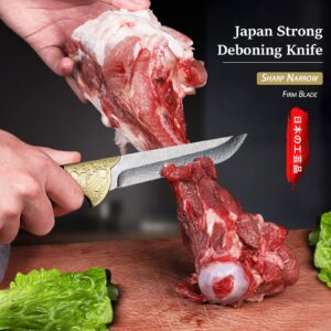 Purple Dragon 8 Inch Ultra Sharp Butcher Knife with 5 Inch Brisket Boning Knife Japanese Steel