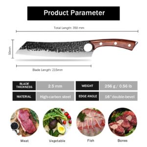 Purple Dragon 8 Inch Ultra Sharp Butcher Knife with 5 Inch Brisket Boning Knife Japanese Steel