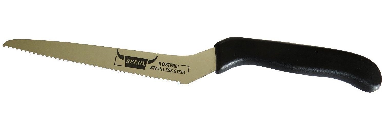 Berox Chef Junior 5 Inches Blade Kitchen Cutting Slicing Knife Offset Handle (Black)