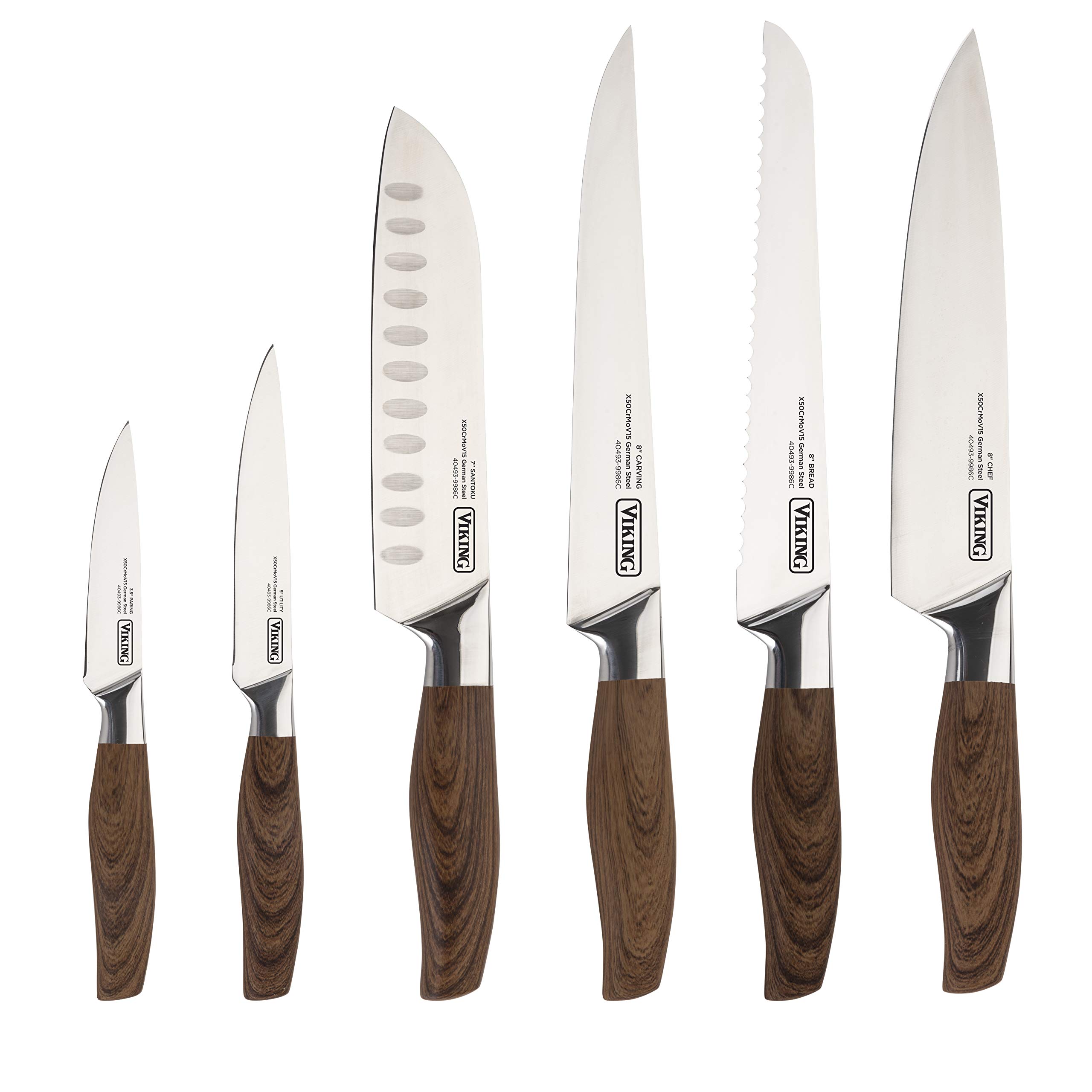 VIKING Culinary German Steel Hollow Handle Knife Set, 6 Piece