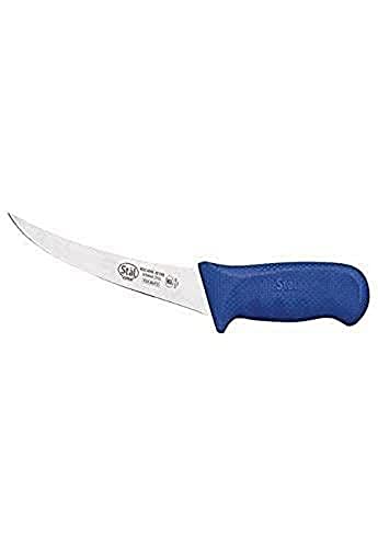 Winco 6" Commercial-Grade German Steel Boning Knife, Curved, Blue