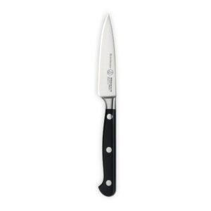 messermeister meridian elite 3.5” spear point paring knife - fine german steel alloy blade - rust resistant & easy to maintain