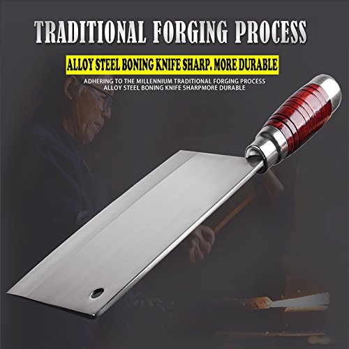 KOFERY 7-Inch Blade Handmade Forged Kitchen Knife Chef's Meat Cleaver Butcher Knife Vegetable Cutter with Mahogany Wood Handle