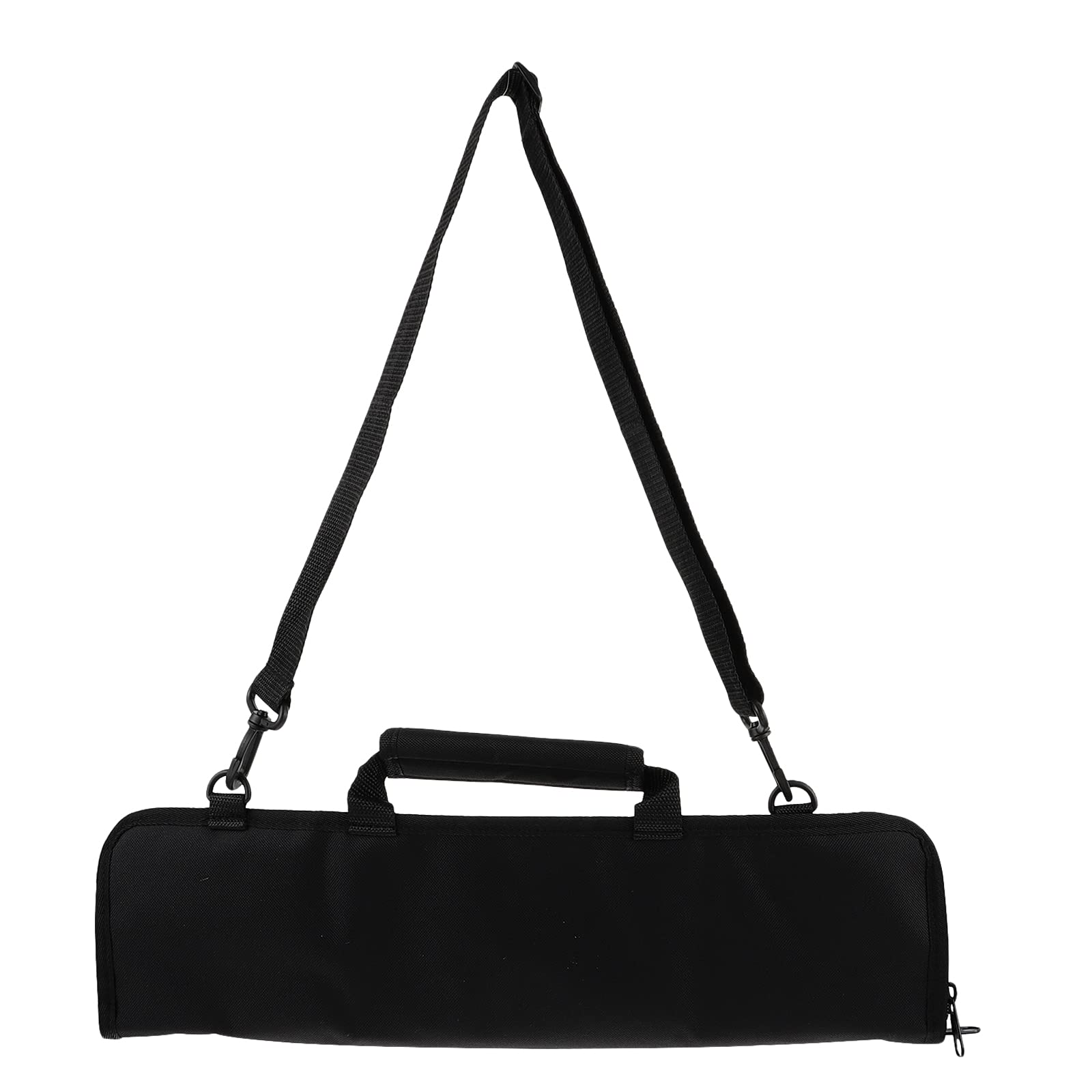 Angoily 1PCS Black Chef Knife Roll Bag for Chefs, 7 Slots Portable Chef Knife Case Storage Roll Bag with Carry Handle and Adjustable Band