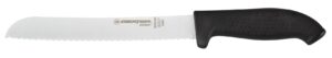 8" scalloped bread knife, blk