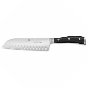 wusthof classic ikon 7" santoku knife - personalized rotary engraving available