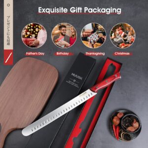 Huusk Slicing Carving Knife with Viking Kitchen Camping knife Japanese for Home Outdoor BBQ Gift