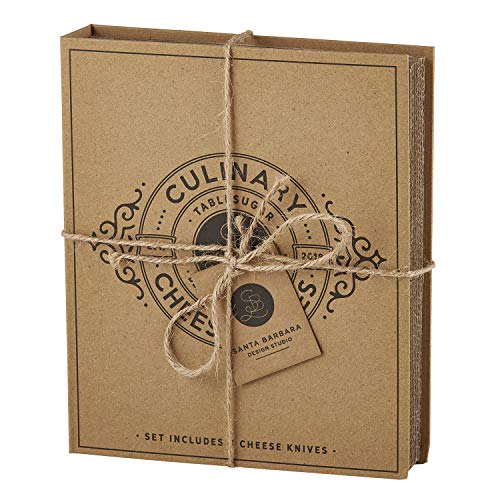 Santa Barbara Design Studio Gift Set Kitchen Essentials TableSugar Kraft Cardboard Book Gift Box, 4-Pieces, Cheese Knives