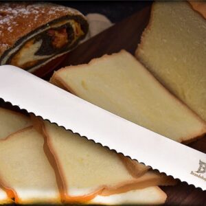 Brandobay Bread Knife 8-Inch, High Stainless Steel, Ergonomic Handle, Cakes Slicing Knife