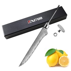 xituo boning knife 6-inch, 67 layers damascus steel vg10 high hardness kitchen knives blank blade handmade diy blades sharp knife billet 9pc sets utility (6'' boning knife)