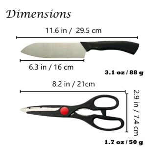 KAKUSEE Koumei Nakamua Japanese knife and kitchen scissors, bread knife, peeler, knife sharpener, set of 5, Cut meat and fish, peel fruit and vegetables, cut bread and cheese