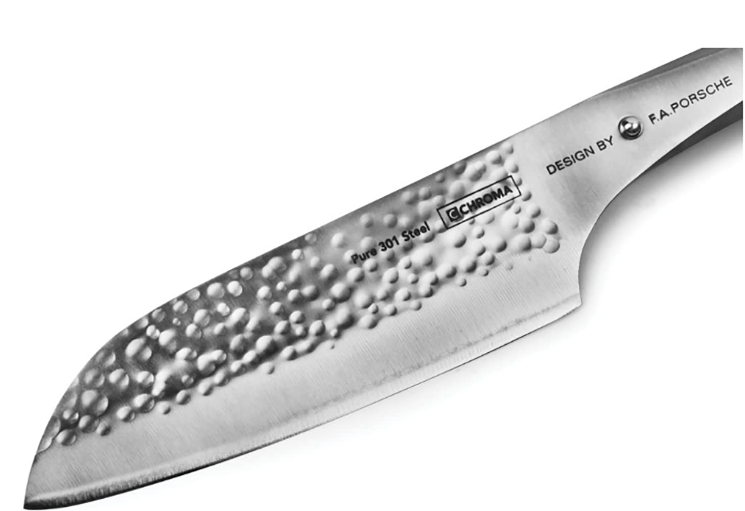 Chroma 7 1/4" Santoku Hammered Finish Kitcen cutlery, Multicolor