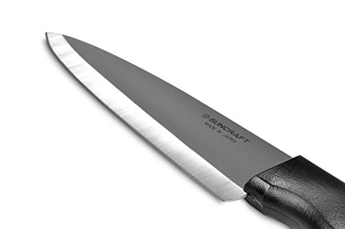 Seki Japan Jigsaw Edge Japanese Chef Kitchen Knife, Serrated Blade Stainless Steel Gyuto Knife, Plastic Handle, 200 mm (7.8 in)