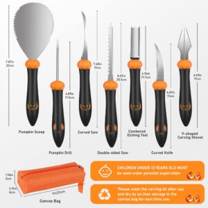 AIR PROPELLER Pumpkin Carving Kits with 7PCS of Stainless Steel Pumpkin Carving Tools,Professional Pumpkin Carving Knife for Jack-O-Lanterns,Pumpkin Carver Kit with Carrying Bag