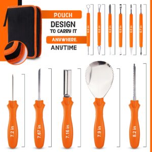 RFAQK Pumpkin Carving Kit with Stencils-23PCS Halloween Pumpkin Carving Tools and Patterns for Beginners Heavy Duty Stainless-Steel Professional set for Halloween Jack o Lantern