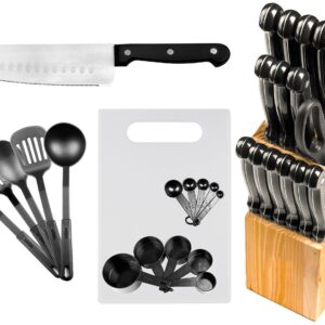 Imperial Home 29 Pc Kitchen Knife Set with Holder, Cutlery Set, Home Essentials, Kitchen Knives, Cooking Knives with Block, Stainless Steel, Chef Knife for Cutting, Slicing, Cooking, Chopping, etc.