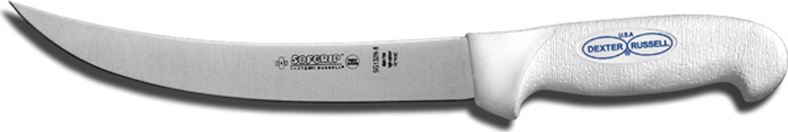 Dexter-Russell 8 inch Breaking Knife W/White Softgrip Handle - SG132N-8