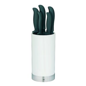 kela knife block acida 6 pieces of pp plastic/steel in white, 34.5 x 11 x 11 cm