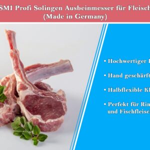 SMI - 5 inch Solingen Boning Knife Straight Meat Knife Professional Sharp Kitchen Knife Solingen Knife - Made in Germany