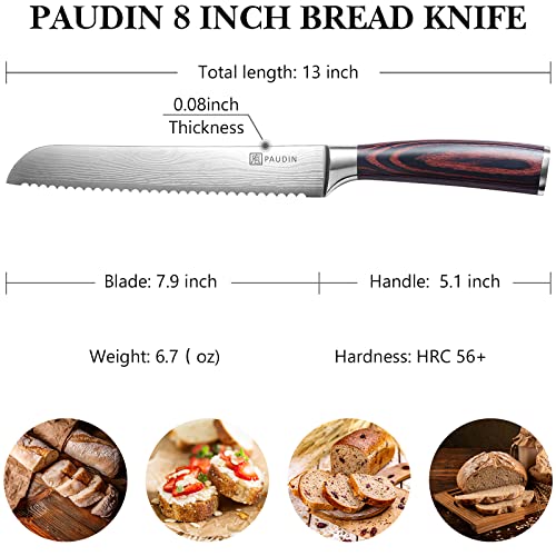 PAUDIN Bread Knife + Chef Knife