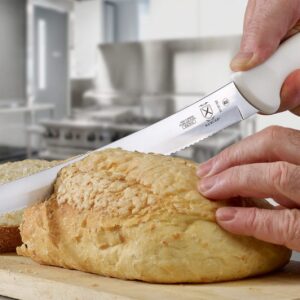 Mercer Culinary Ultimate White 10" Curved Wavy Edge Bread Knife, White