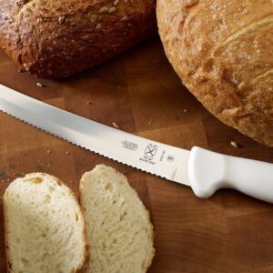 Mercer Culinary Ultimate White 10" Curved Wavy Edge Bread Knife, White